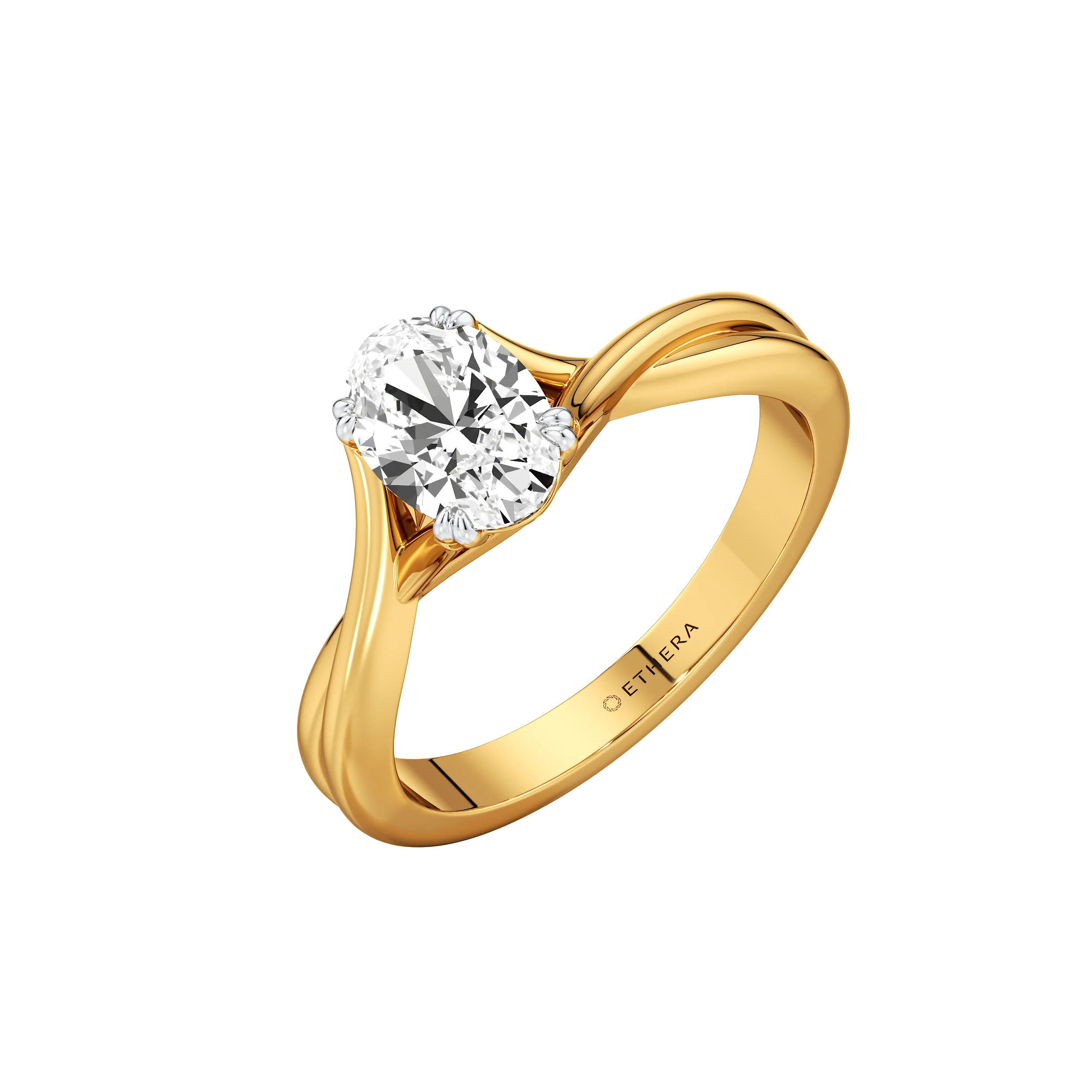Ribbon Curve Oval Ring